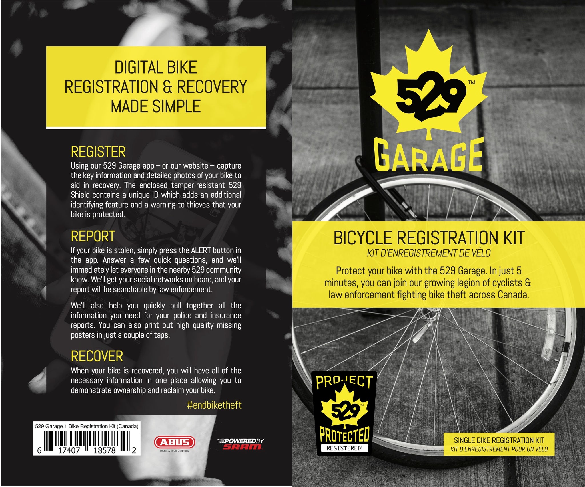 529 Shield (529 Garage Bicycle Registration Kit - Canadian Edition ...